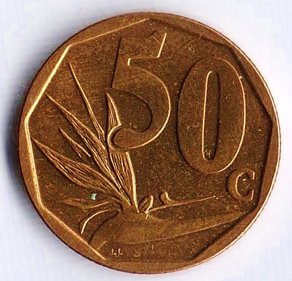 Монета 50 центов. 2013 год, ЮАР. South Africa - Afrika-Dzonga. Интернет ...